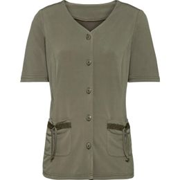 WITT Damen Shirtjacke in Jersey-Qualit&auml;t, khaki, Gr&ouml;&szlig;e 40