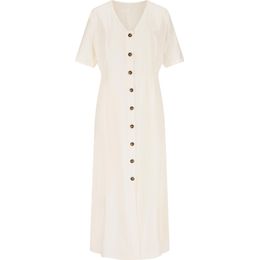 WITT Damen Sommerkleid Kn&ouml;pfe in Horn-Optik, champagner, Gr&ouml;&szlig;e 36