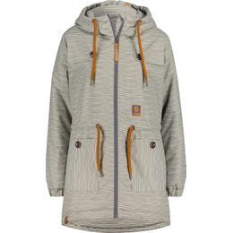 WITT Damen Jacke wind- und wasserabweisend, khaki-wei&szlig;-geringelt, Gr&ouml;&szlig;e 48