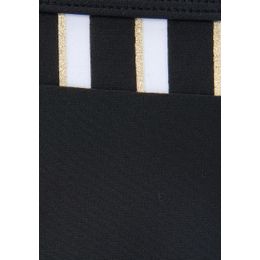 Lascana Damen B&uuml;gel-Bikini, schwarz-wei&szlig;-goldfarben, Gr&ouml;&szlig;e 44C