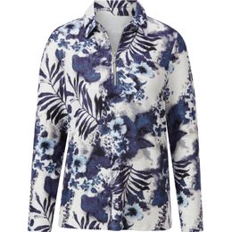 WITT Damen Poloshirt in winterlicher Qualit&auml;t, hellblau-marine-bedruckt, Gr&ouml;&szlig;e 52