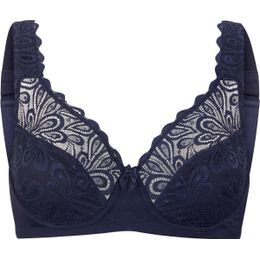w&auml;schepur w&auml;schepur Damen Entlastungs-BH mit B&uuml;gel mit floraler Spitze, marine, Gr&ouml;&szlig;e 95D