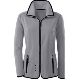 WITT Damen Fleecejacke mit Sternchen-Stickerei, grau-meliert, Gr&ouml;&szlig;e 38