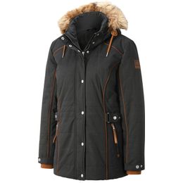 WITT Damen Steppjacke mit Pelz-Imitat, abkn&ouml;pfbar, schwarz, Gr&ouml;&szlig;e 22