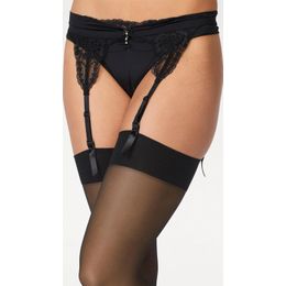 Lascana Damen Strapsstr&uuml;mpfe, 2x schwarz, Gr&ouml;&szlig;e 48/50
