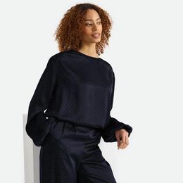 LANDS' END Satin Langarm-Bluse, Damen,  Lila, Polyester-Mischung, by Lands' End