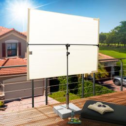 Doppler Active Balkonblende, Sicht- und Sonnenschutz, 180 x 130 cm, Lichtschutzfaktor 50+, natur
