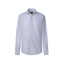 Hackett London Hemd Herren Gr&ouml;&szlig;e XL royalblau / wei&szlig;