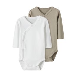 name it Romper/Bodysuit kids size 50 Dark beige / White