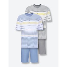 w&auml;schepur men Herren Shortys, steingrau + bleu, Gr&ouml;&szlig;e 60/62
