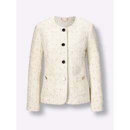 CREATION L PREMIUM Witt Damen Boucl&eacute;-Blazer mit 30% Wolle, ecru, Gr&ouml;&szlig;e 48