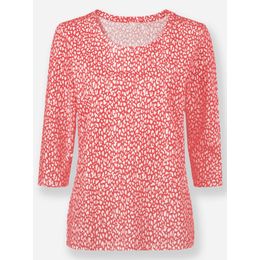 WITT Damen 3/4-Arm-Shirt mit Minimal-Druck, wei&szlig;-erdbeere-bedruckt, Gr&ouml;&szlig;e 52