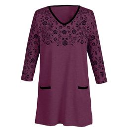 WITT Damen Longshirt mit 2 Taschen, bordeaux-schwarz, Gr&ouml;&szlig;e 38