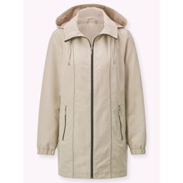 WITT Damen &Uuml;bergangsjacke mit abkn&ouml;pfbarer Kapuze, sand, Gr&ouml;&szlig;e 48