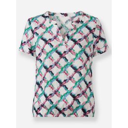 sheego Gro&szlig;e Gr&ouml;&szlig;en Schlupf-Bluse aus reiner Viskose, fuchsia-grasgr&uuml;n-kariert, Gr&ouml;&szlig;e 50 - Damen