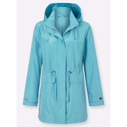 WITT Damen Jacke mit regulierbarer Kapuze und Taille, aquamarin, Gr&ouml;&szlig;e 54