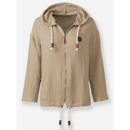 WITT Damen Blusenjacke in Musselin-Qualit&auml;t, beige, Gr&ouml;&szlig;e 40