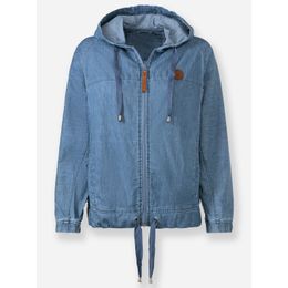WITT Damen Blusenjacke mit Seitenschlitzen, blue-bleached, Gr&ouml;&szlig;e 38