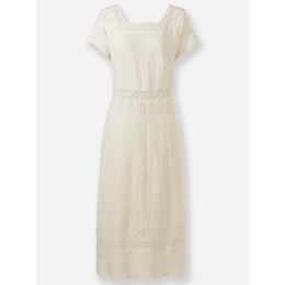 WITT Damen Baumwollkleid mit Spitzendetails, champagner, Gr&ouml;&szlig;e 36