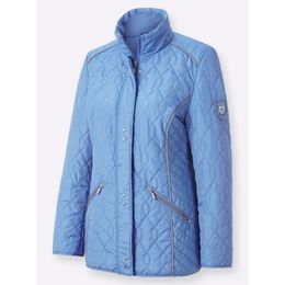 WITT Damen Steppjacke mit Kontrast-Details, mittelblau, Gr&ouml;&szlig;e 40