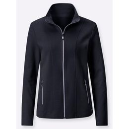 WITT Damen Shirtjacke mit Ripp-Struktur, marine, Gr&ouml;&szlig;e 42