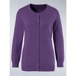WITT Damen Strickjacke aus reiner Baumwolle, lila, Gr&ouml;&szlig;e 38