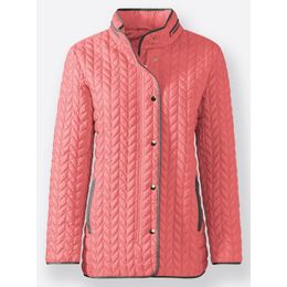 WITT Damen Steppjacke mit Kontrast-Paspeln, flamingo, Gr&ouml;&szlig;e 38