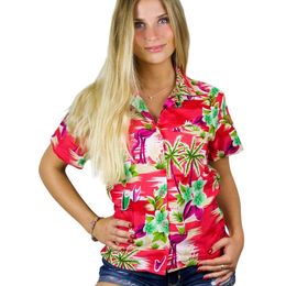 King Kameha Blouse 'Flamingos' female Red size XL