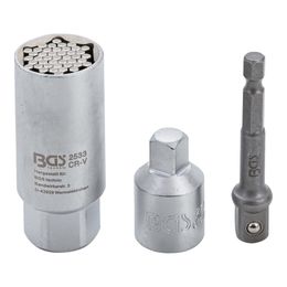 BGS-technic BGS Multi-Einsatz mit Adapter-Satz 10 mm (3/8 Zoll) SW 9 - 21 mm 3 teilig ; BGS technic (92533)