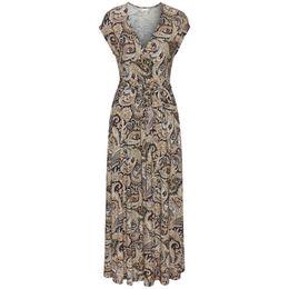 Lascana Damen Maxikleid, schwarz-orange bedruckt, Gr&ouml;&szlig;e 44
