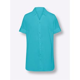 WITT Damen Longbluse in Cr&ecirc;pe-Qualit&auml;t, t&uuml;rkis, Gr&ouml;&szlig;e 38