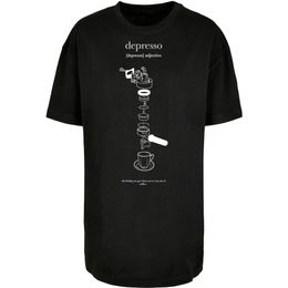 Mister Tee Shirt 'Depresso' female Black size 5XL