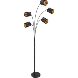 Globo, Stehlampe, Stehleuchte Metall schwarz matt, 5xE14, 15229S4 (E14)