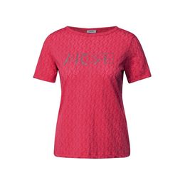 Cecil T-Shirt 'Adore' Damen Gr&ouml;&szlig;e L schilf / altrosa / cranberry / silber