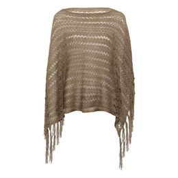 Cream Poncho 'CRAlpah' Damen Gr&ouml;&szlig;e XS/XL dunkelbeige