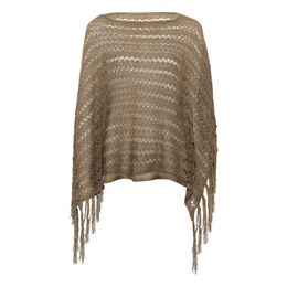Cream Poncho 'CRAlpah' Damen Gr&ouml;&szlig;e XS/XL dunkelbeige