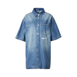 KARL LAGERFELD JEANS Blouse female size M Blue denim / White