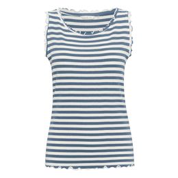 Cream Top 'CRRibba' Damen Gr&ouml;&szlig;e L himmelblau / offwhite