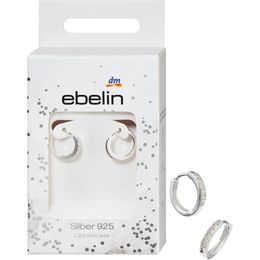 ebelin Creolen mit Zirkoniasteinen 925 Silber