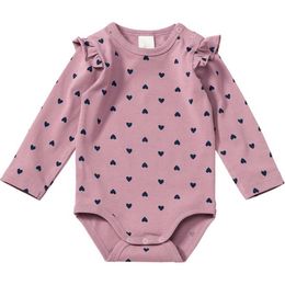 Body Langarm Pro Climate mit Herz-Muster, lila, Gr. 98/104 ALANA