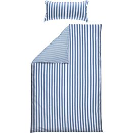 Erwin M&uuml;ller Erwin M&uuml;ller Edel-Flanell Wendebettw&auml;sche in blau-wei&szlig; | Gr.: 155x240 cm (80x80 cm)