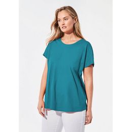GOLDNER L&auml;ssiges Shirt mit Rundhalsausschnitt in t&uuml;rkis | Gr.: 50