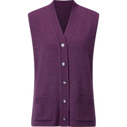 WITT Damen Strickweste mit Merinowolle, traube, Gr&ouml;&szlig;e 38