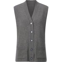 WITT Damen Strickweste mit Merinowolle, anthrazit, Gr&ouml;&szlig;e 54