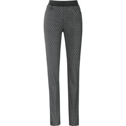 WITT Damen Schlupfjeans mit geripptem Strick-Dehnbund, grey-denim-bedruckt, Gr&ouml;&szlig;e 21