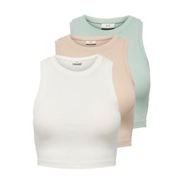 Jacqueline de Yong JDY Top 'JDYLUCKY' Damen Gr&ouml;&szlig;e S dunkelbeige / mint / wei&szlig;