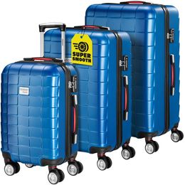 Monzana Hartschalenkoffer-Set Exopack 3-tlg Blau ABS