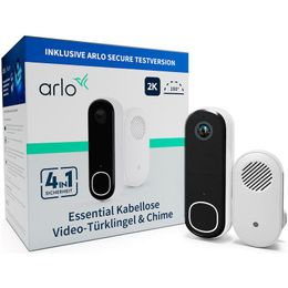 ARLO Smart Home Kamera &raquo;ESSENTIAL 2 Video Doorbell 2K With Chime V2&laquo; Au&szlig;enbereich;Innenbereich wei&szlig; Bewegungserkennung