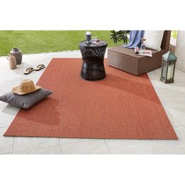 Hanse Home Teppich »Match« rechteckig 8 mm Höhe In-& Outdoor, Kurzflor, Läufer, Modern, Unifarben, Wohnzimmer, Balkon terrakotta Obermaterial: 100%...
