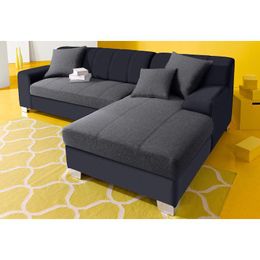 DOMO collection Ecksofa »Turah incl. Zierkissen, moderne Steppung, auch in Leder« wahlweise mit Bettfunktion, Schlafsofa, B/T/H: 239/152/75 cm,...